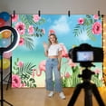 Pink Floral Flamingos Photography Backdrop 8x6FT, Summer Tropical ...