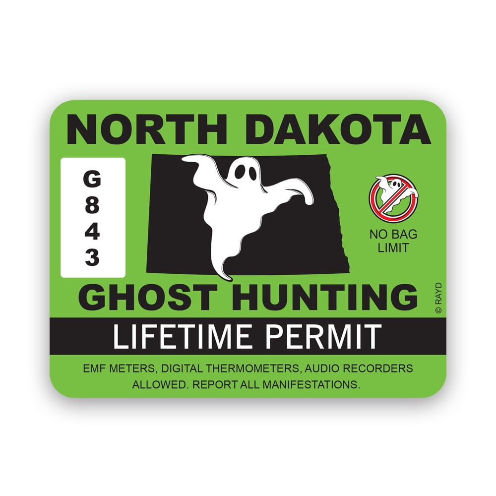 North Dakota Ghost Hunting Permit Sticker Decal - Self Adhesive Vinyl ...