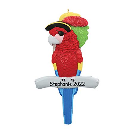 Personalized Pirate Parrot Christmas Tree Ornament 2021 - Tropical Bird ...