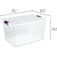 6-Pack 66 Qt Clear View Latch Storage Box - Stackable Bin with Latching ...