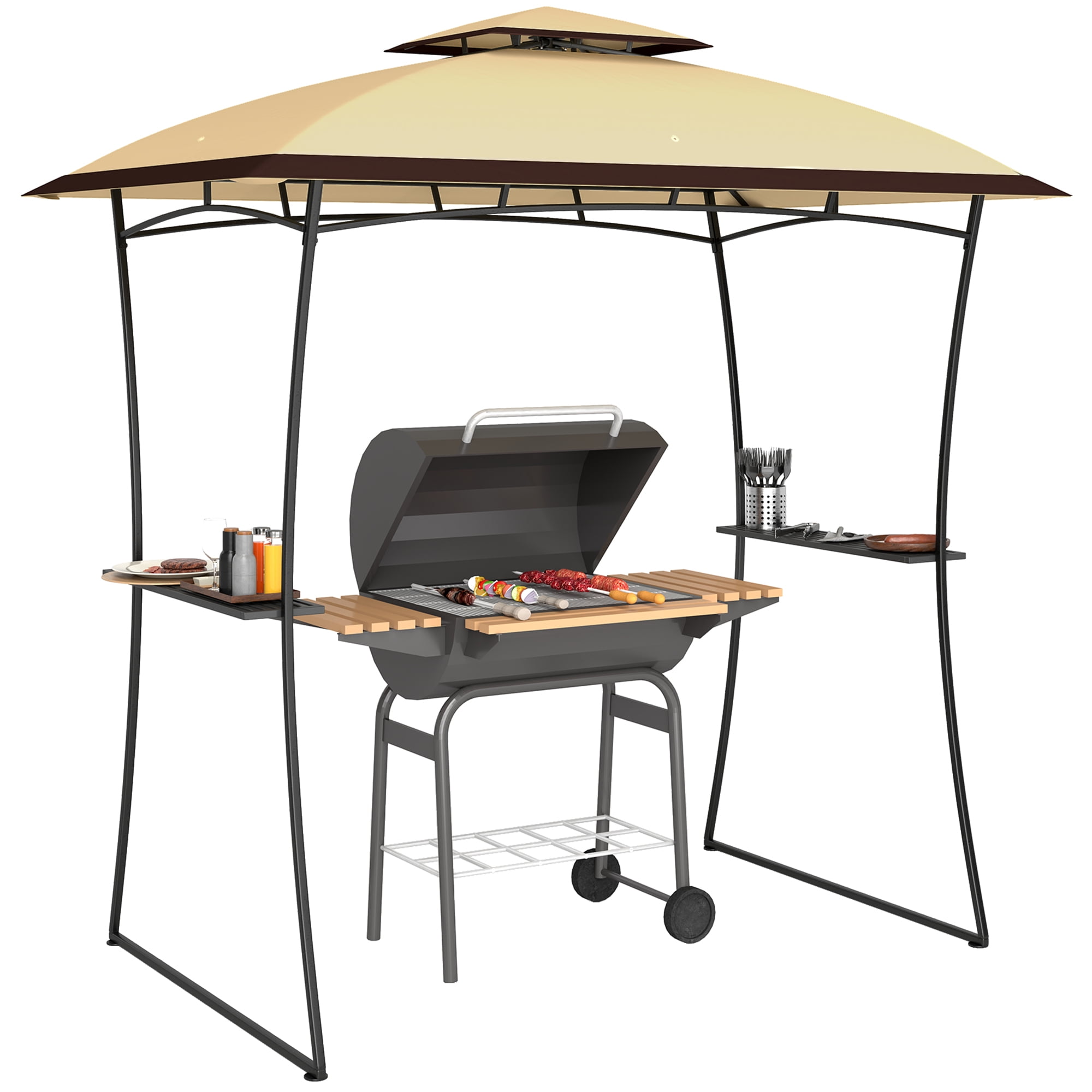 Click here for Outsunny 8 X 5 Grill Gazebo  Double Tiered Barbecu... prices