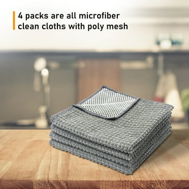 Versatility Dish Rags Red Microfiber Mesh Scrubber Dishcloths, 4 Piece ...