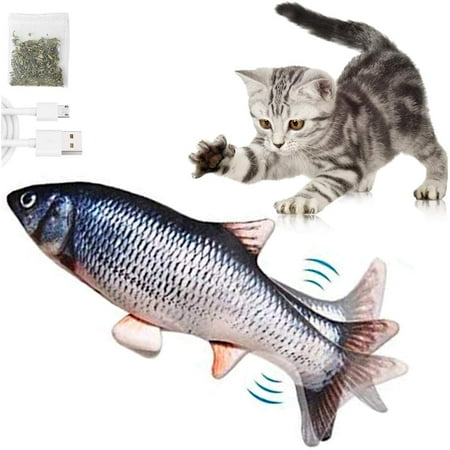 Moving Cat Kicker Fish Toy, Realistic Flopping Fish, Wiggle Fish Catnip ...