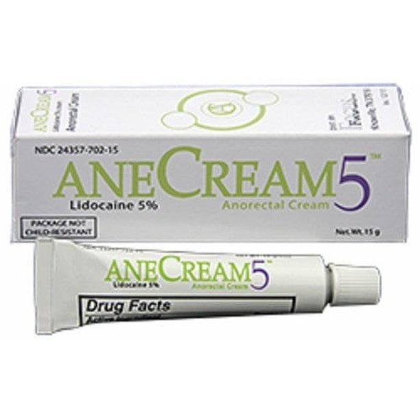 Anecream 5 - 5% Lidocaine Anorectal Anesthetic Pain Relief Cream 15 g ...