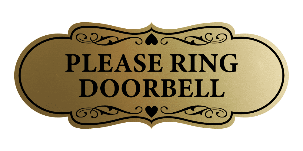 Signs ByLITA Designer Please Ring Doorbell Sign (Brushed Gold) - Small ...