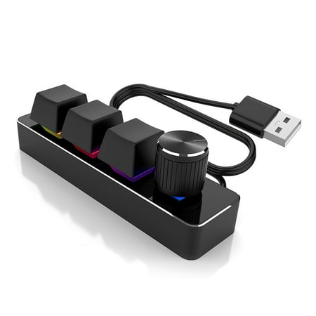 HonHaione USB Rgb Custom Knob Keyboard 3 Keys 1 Knob Mechanical ...