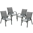 Homall Stackable Metal Outdoor Dining Chairs, Patio Textilene Chair Set ...