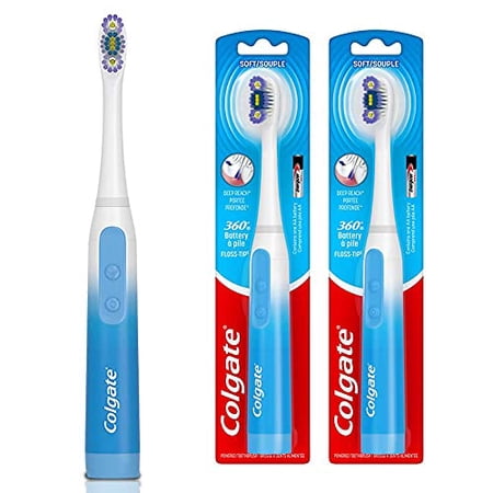 Colgate 360 Floss Tip Sonic Powered Battery Toothbrush, Pack of 2 ...