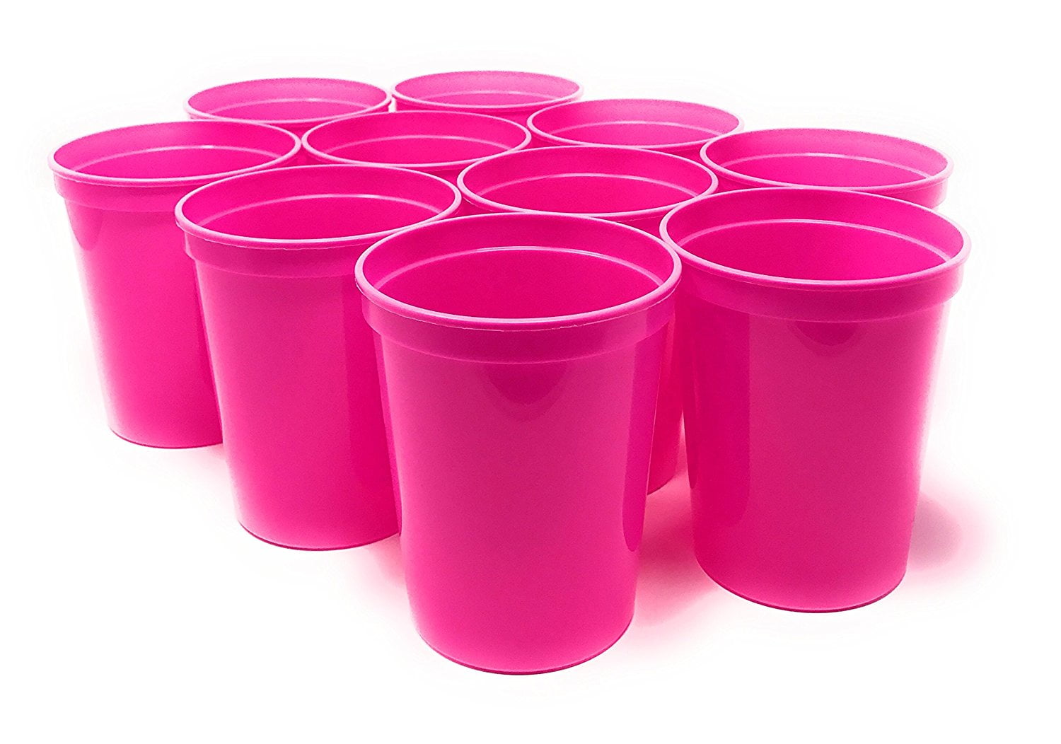 CSBD 10 Pack Hot Pink Blank 16 oz Plastic Stadium Cups Bulk - Reusable ... CSBD 10 Pack Hot Pink Blank 16 oz Plastic Stadium Cups Bulk - Reusable ...