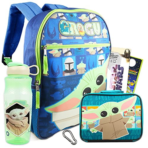 Baby Yoda Backpack and Lunch Bag Set - Star Wars School Supplies Bundle ...