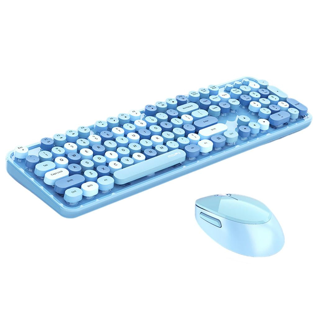 2.4Ghz Wireless Keyboard & Mouse Combo, Colorful Wireless Keyboard,Cute ...