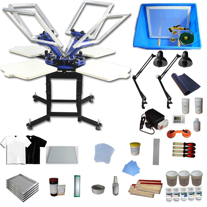 TECHTONGDA 4 Color 4 Station Screen Printing Press T-shirt Screen ...