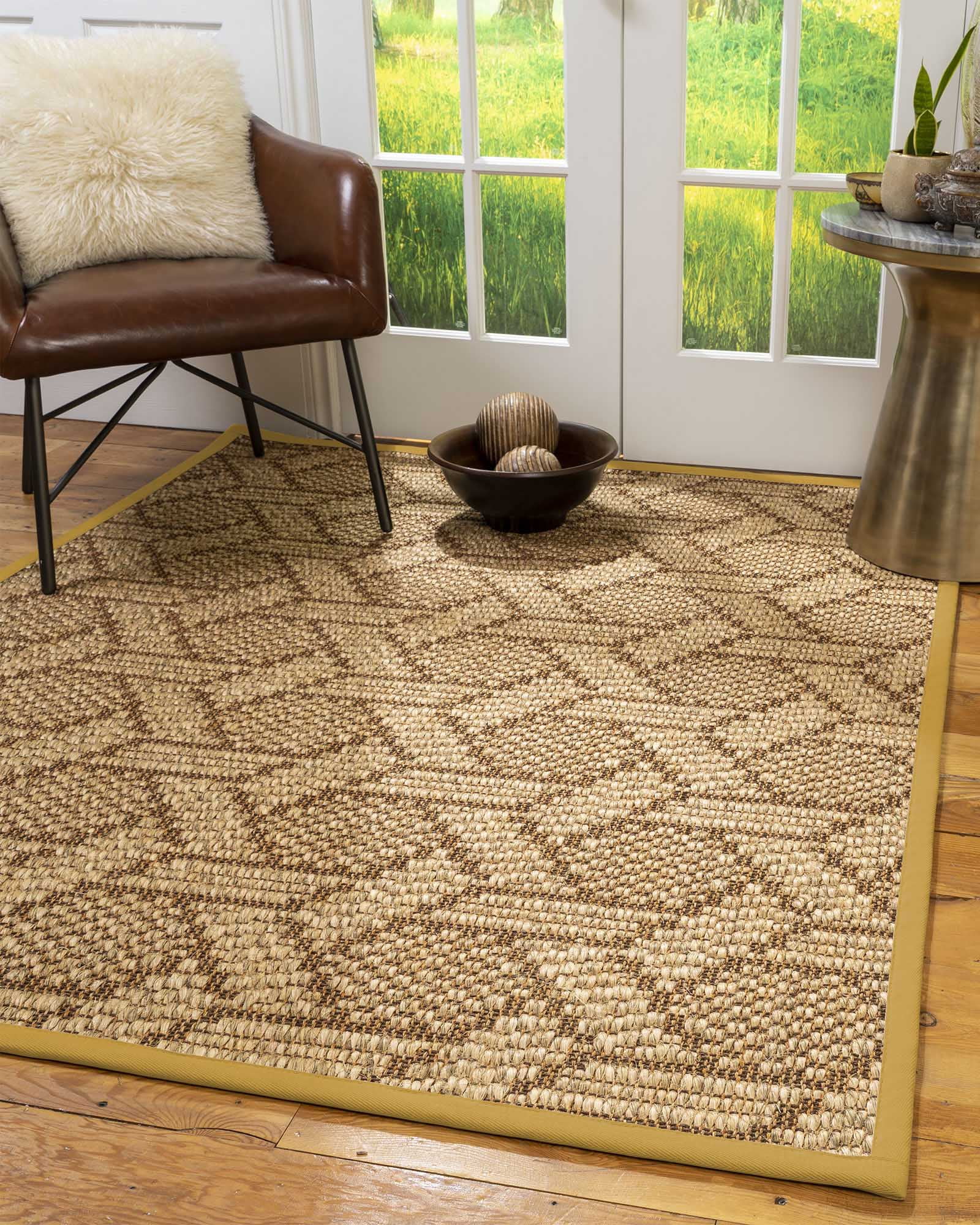 Natural Area Rugs Seattle Custom Sisal Rug 10 Round Tan Border