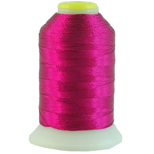Metallic Embroidery Thread | No. L54 - Fuchsia | 500 Meter Cones (550 ...