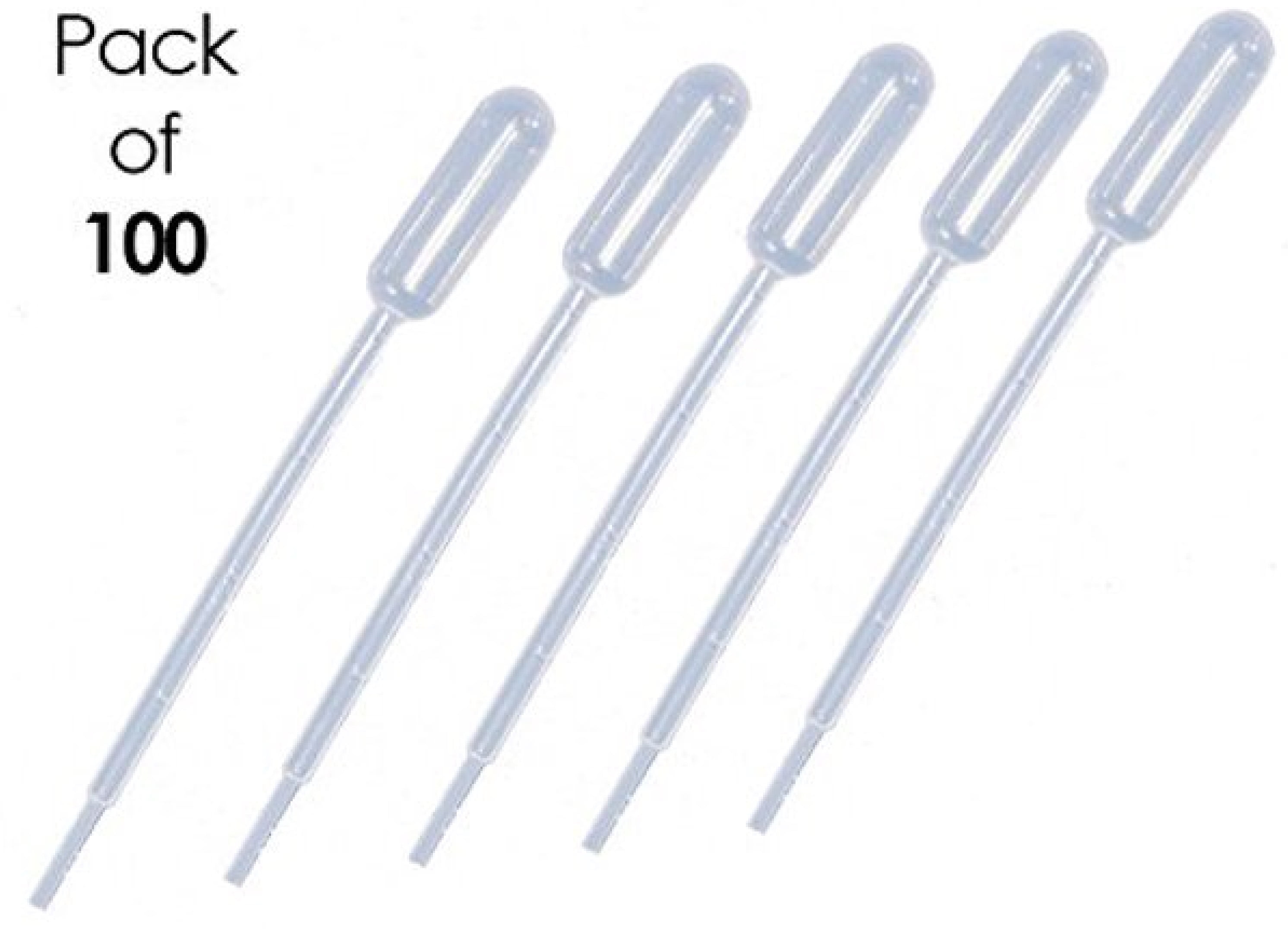 Transfer Plastic Pipettes - 5 mL Capacity - Graduated to 1 mL - Large ...