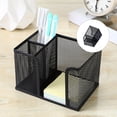 3 Compartments Desktop Pen Organiser Multpurpose Metal Pen Stand for ...