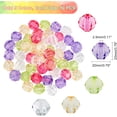 50Pcs 5 colors Transparent Acrylic Beads Faceted Round Mixed Color ...