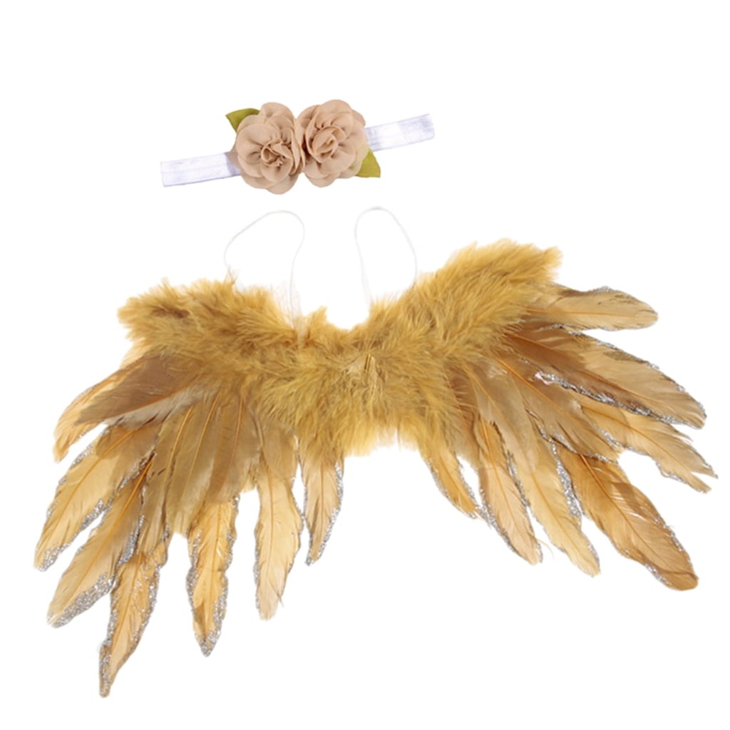 Conjunto de diadema de plumas de ángel para y hojas, accesorios para el ...