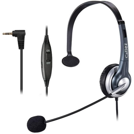 2.5mm Cordless Phone Headset Mono, Hands-Free Telephone Headset with ...