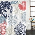 60x72 Inch Shower Curtains for Bathroom, Navy Blue Coastal Fabric Bath ...