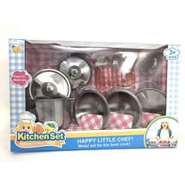 10-piece Playset Metal Pots and Pans Kitchen Cookware for Kids with ...
