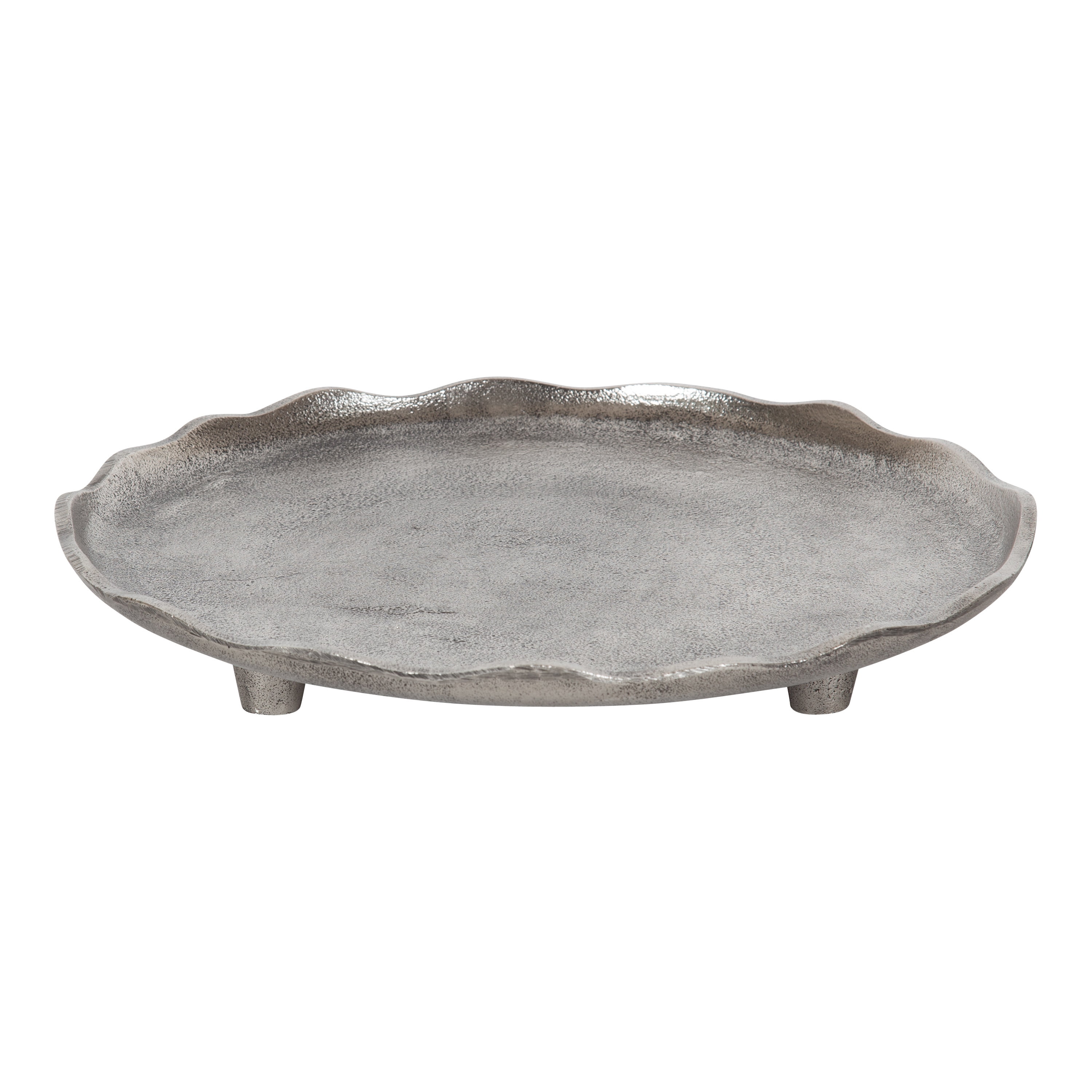 Kate and Laurel Alessia Modern Decorative Scalloped Round Footed Metal ...