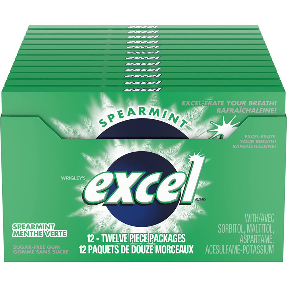 Excel Sugar-Free Gum, Spearmint, 12 Count | Walmart Canada