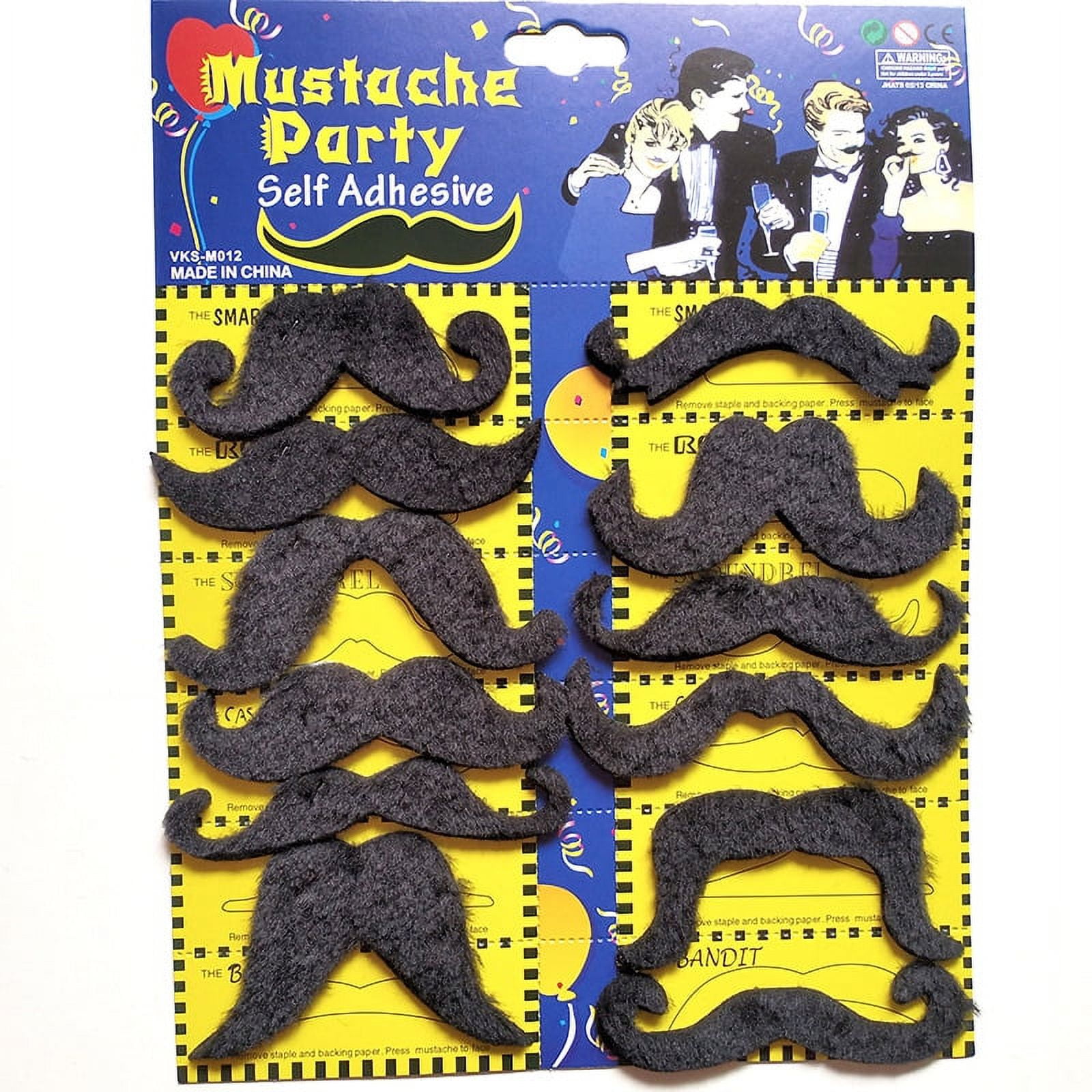 12 piezas de bigote falso, bigote novedoso autoadhesivo, suministros ...