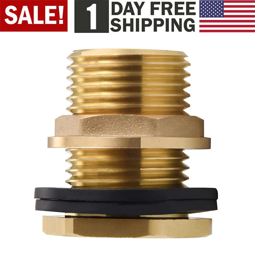 BBF020 Brass Bulkhead Fitting(1/2" Female NPT and 3/4" Male GHT Garden ...