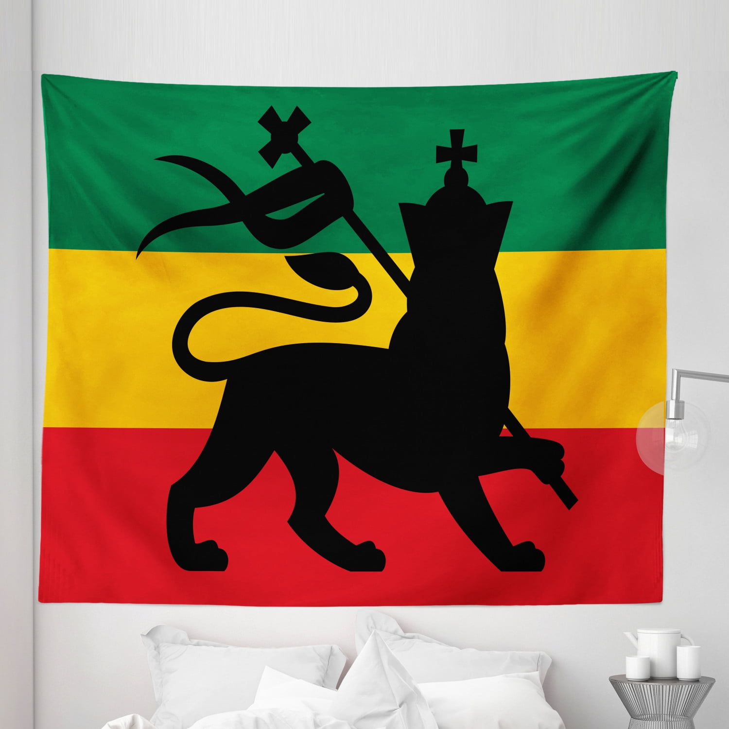 Rasta Tapestry, Rastafarian Flag Judah Lion Reggae Music Inspired ...