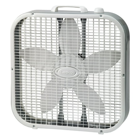 Lasko 20 in. 3-Speed Energy Efficient Box Fan with Control and Built-In ...