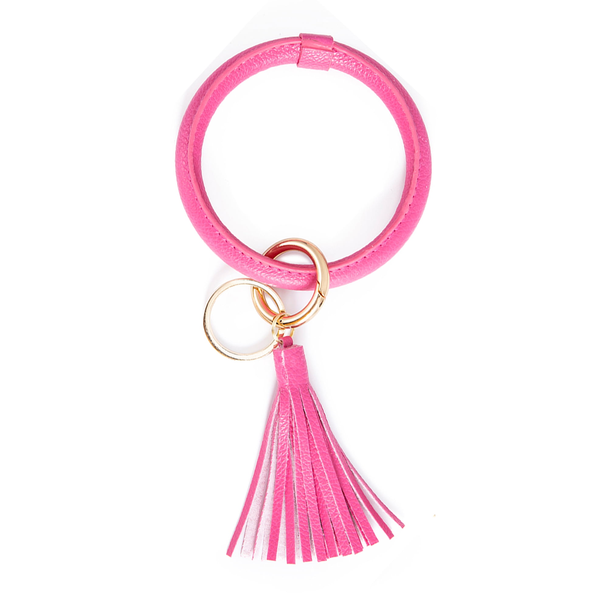 SAYFUT Handmade PU Leather Bracelet Key Ring Bangle Keyring, Tassel ...