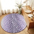 Art Purple Round Living Room Rugs 6 ft, Vintage White Polka Dots ...