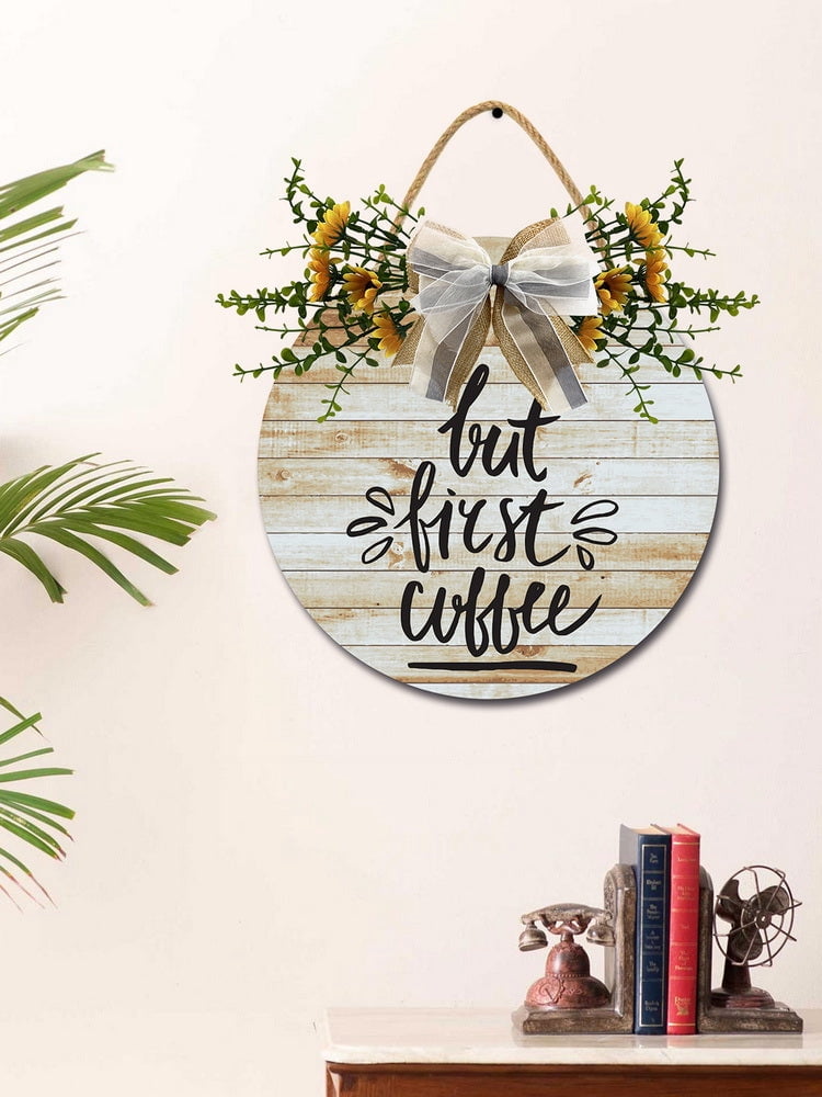Eveokoki But First Coffee Sign Rustic Wood Coffee Sign Farmhouse Coffee ...