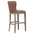 New Pacific Direct Dorsey 30.5" Faux Leather Bar Stool in Brown/Nubuck ...