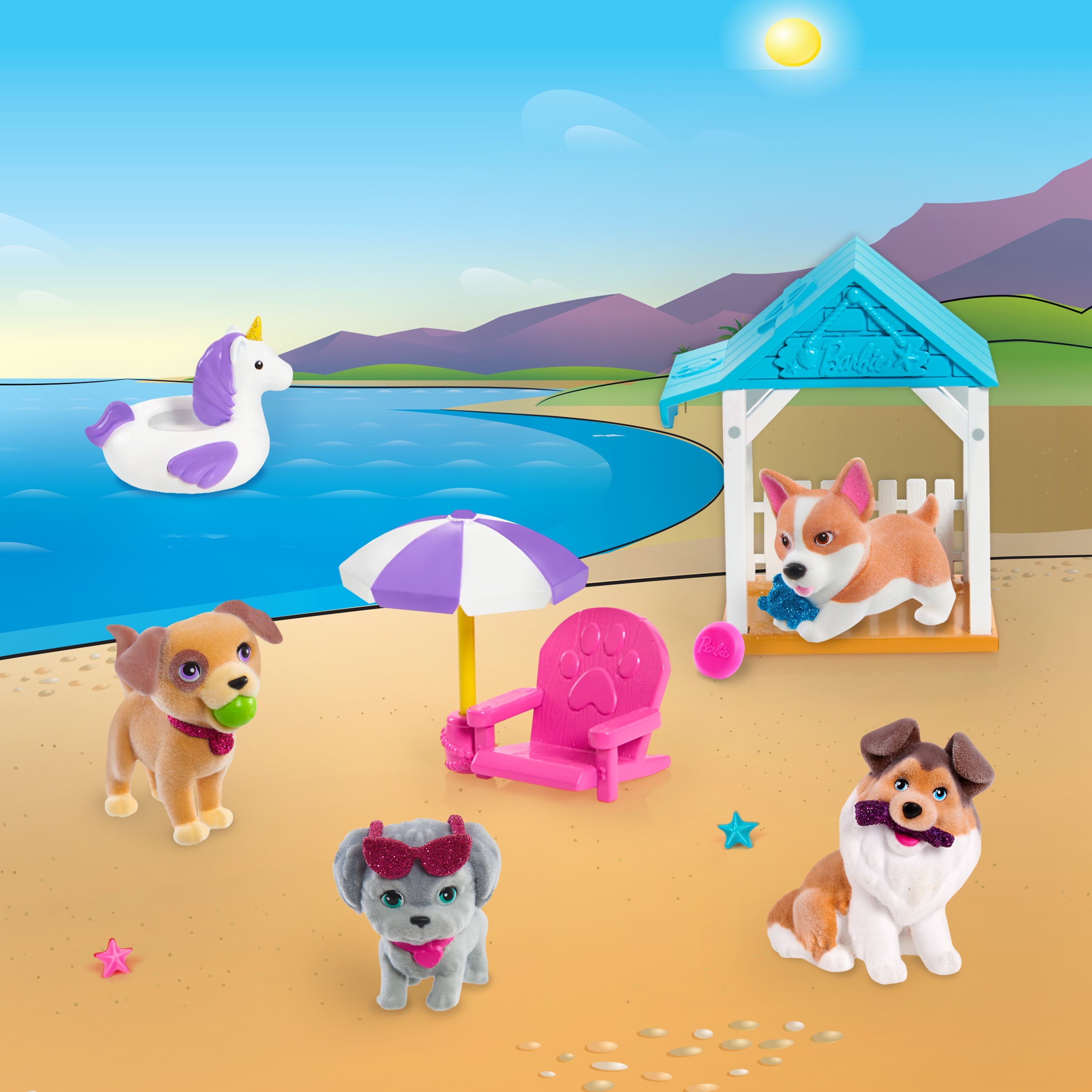 Barbie Pets Playset, Beach Hut Set, Kids Toys for Ages 3 Up, Gifts and ...
