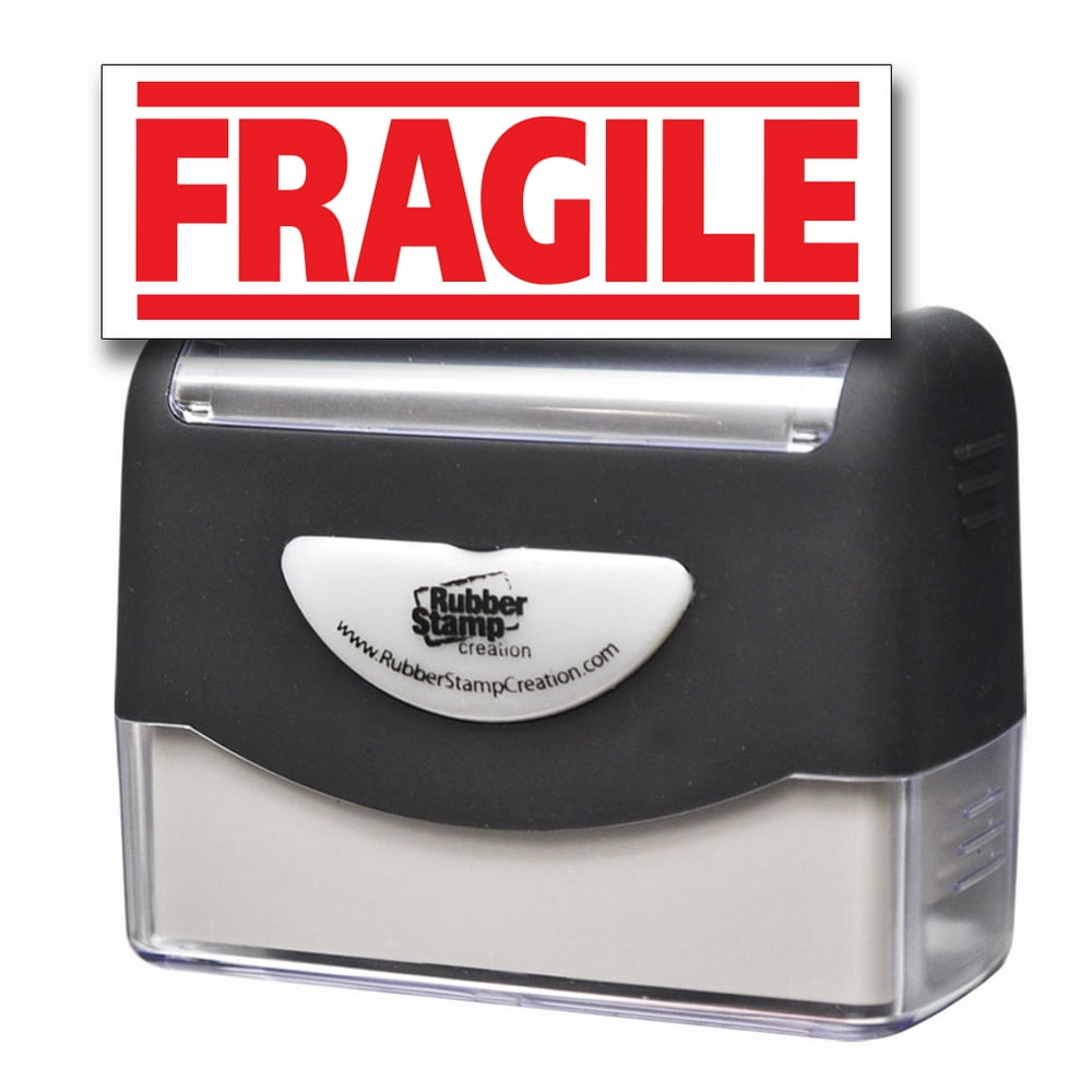 FRAGILE (C) Pre-inked Stamp - Red Ink (Large) - Walmart.com - Walmart.com