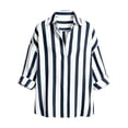 Abomasnow Women's Dressy Shirts Striped Long Sleeve Collared Oversized ...