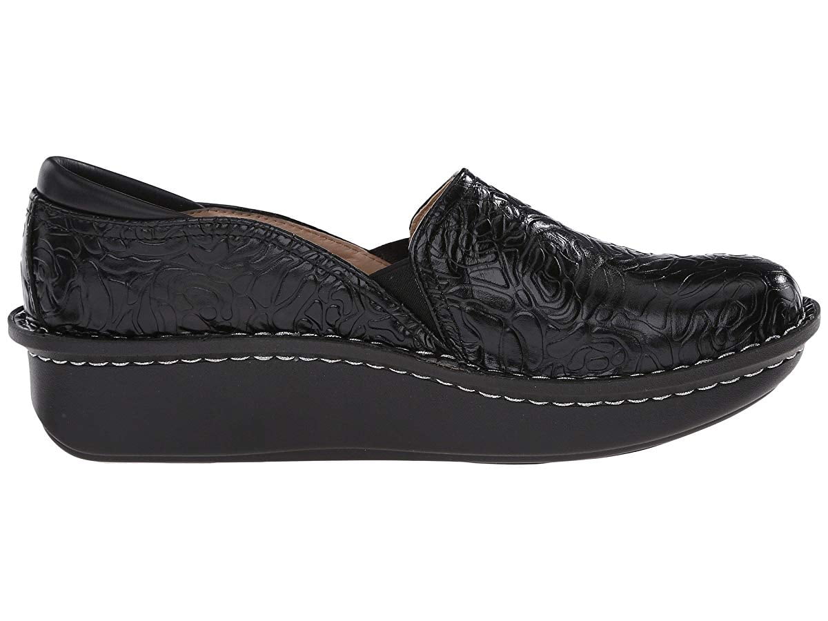 Alegria Debra Professional Black Emboss Rose Leather - Walmart.com