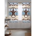 Country Star Blue Curtains 72 Inch Length, Sheer Curtains for Bedroom ...