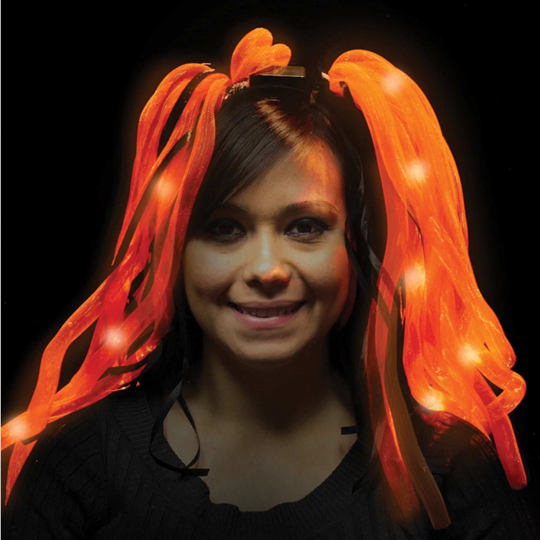 Supreme Light Up Diva Dreads Party Noodle Hair LED Headband, Orange ...