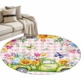 Area Rug 36in, Spring Flower Butterfly Floor Carpet Living Room Rug ...
