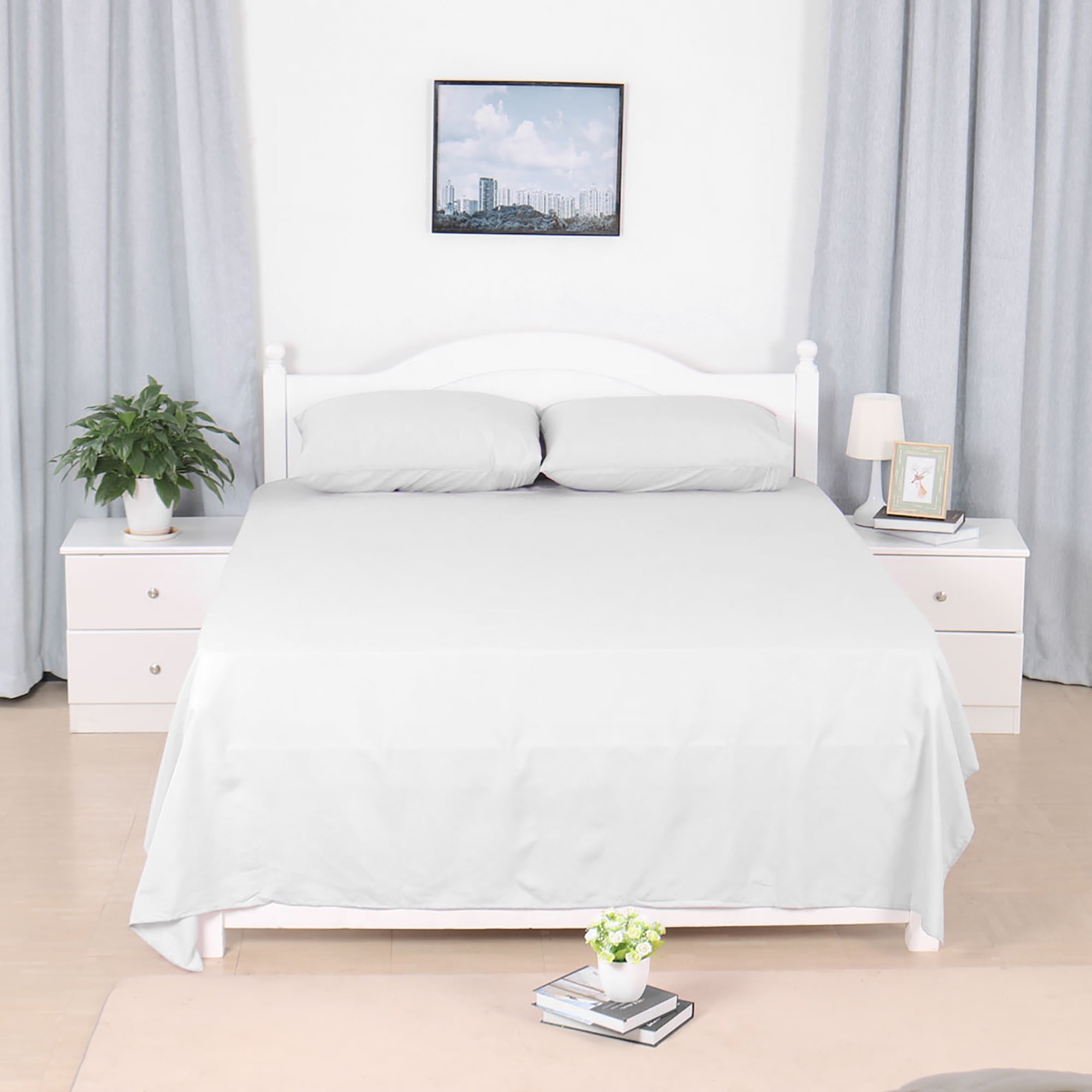 Piccocasa Luxury Soft Brushed Polyester Microfiber 4 Piece Bed Sheet