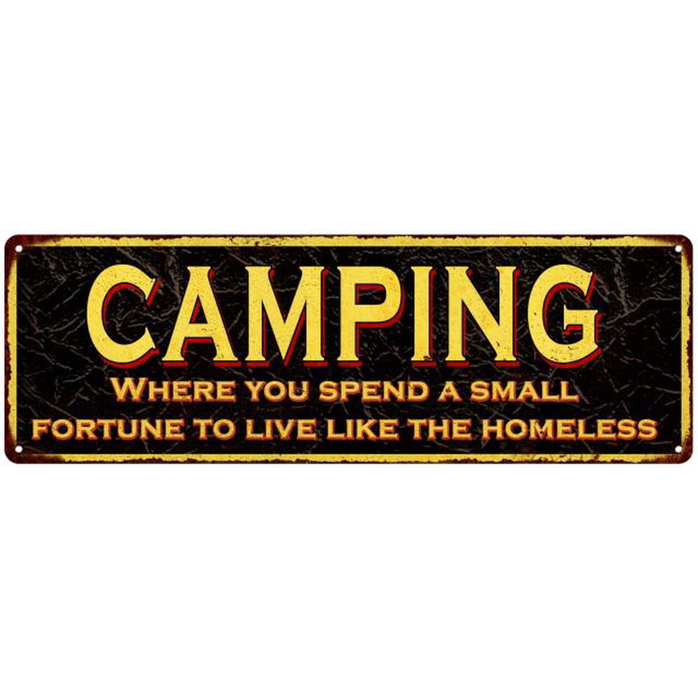 CAMPING Vintage Looking Metal Sign Home Decor 6x18 206180032025 ...