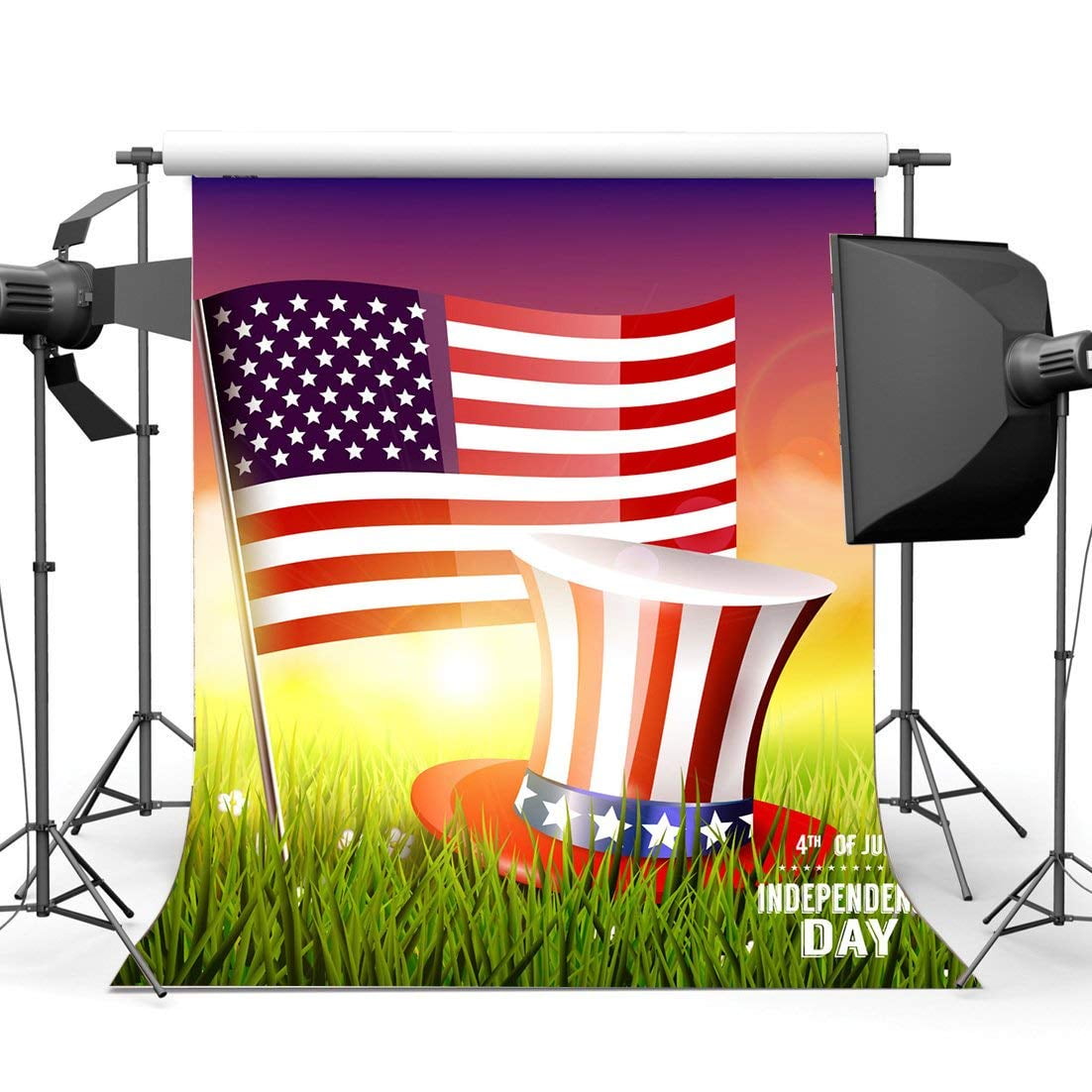 ABPHOTO Polyester 5x7ft American Flag Backdrop Stars and Stripes ...