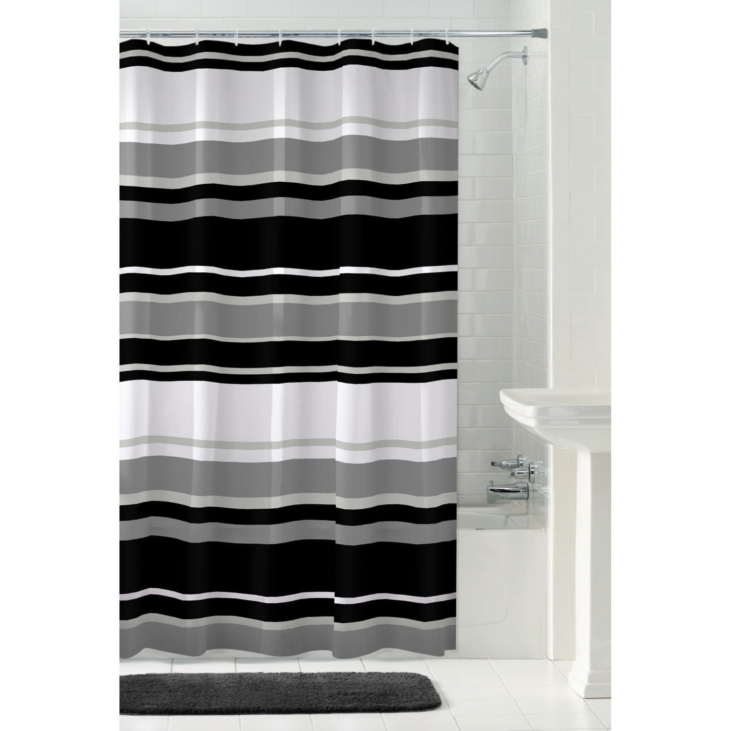 Click here for Mainstays James Stripe Peva Shower Curtain Or Line... prices