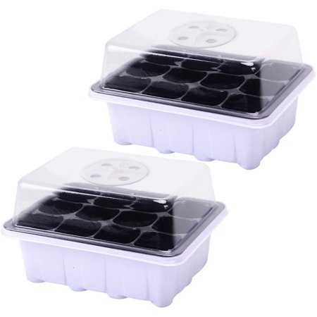 2 Sets Seed Tray Pot Plate, Sowing Tray Seed Pots, 12 Cells Sowing Pots ...