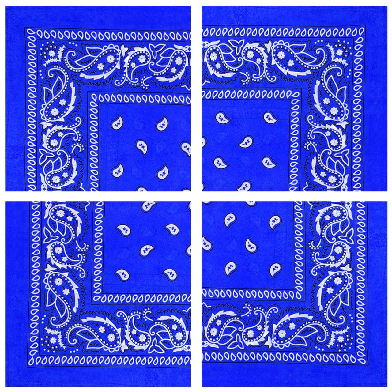 4pk Bandana Handkerchief Scarf Headband Hair Tie Hat Liner 100% Cotton ...