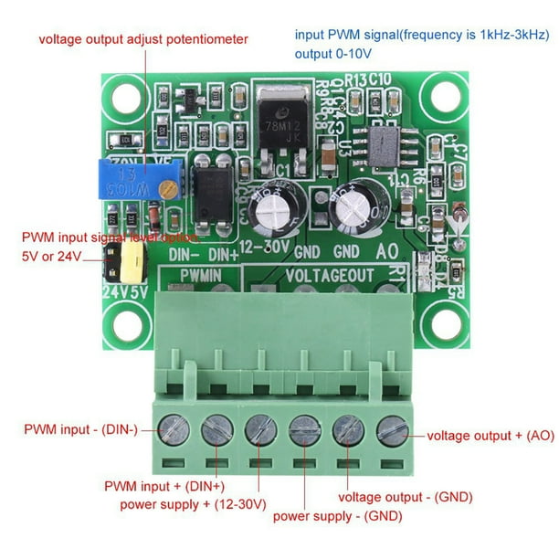 PWM To Voltage Converter Module 1-3KHZ 0-10V Digital Analog Board Power ...