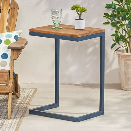 Kora Outdoor Antique Firwood C-Shaped Accent Table | Walmart Canada